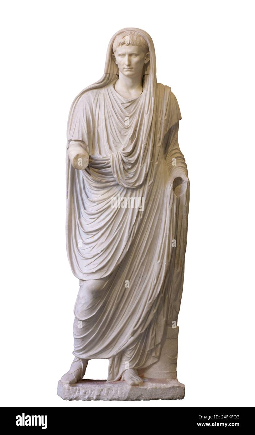 Statue of Augustus as Pontifex Maximus, last decade of 1st cent. BC ...