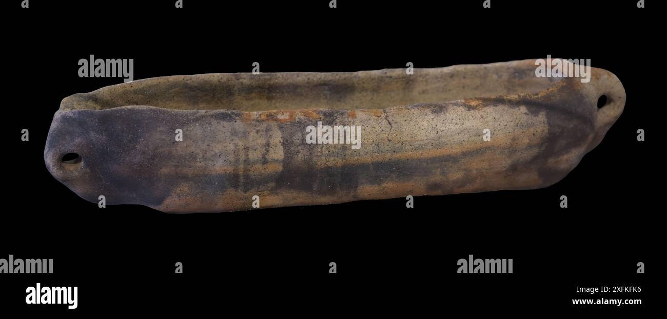 Boat shaped vase. Early neolithic from La Marmotta's excavation Stock ...