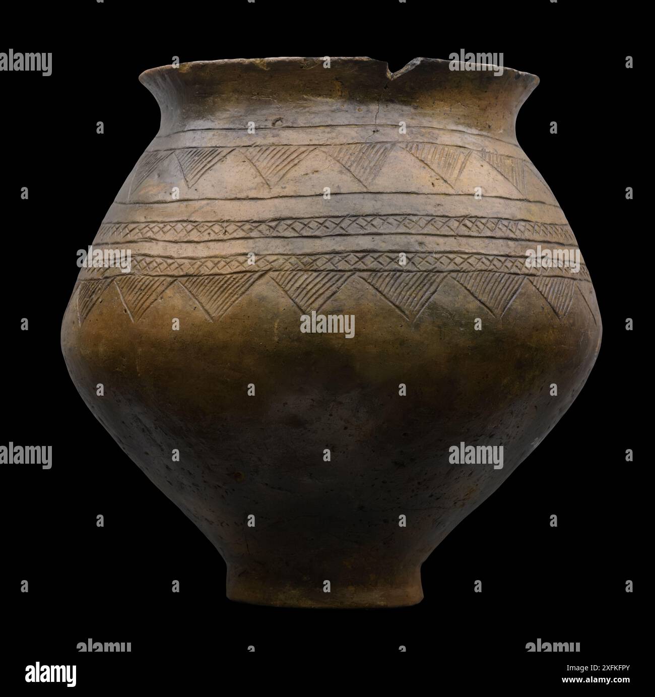 Low-bellied biconical-ovoid urn from Golasecca. Isolated Stock Photo ...