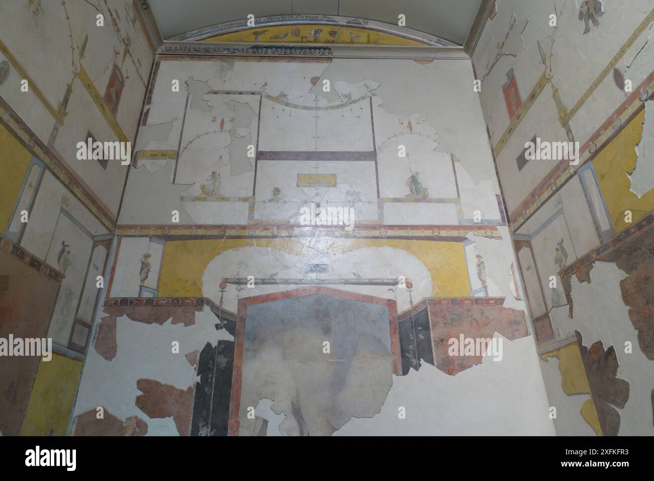 Wall painting frescos from Roman Villa delle Colonnacce. Rome, Italy ...