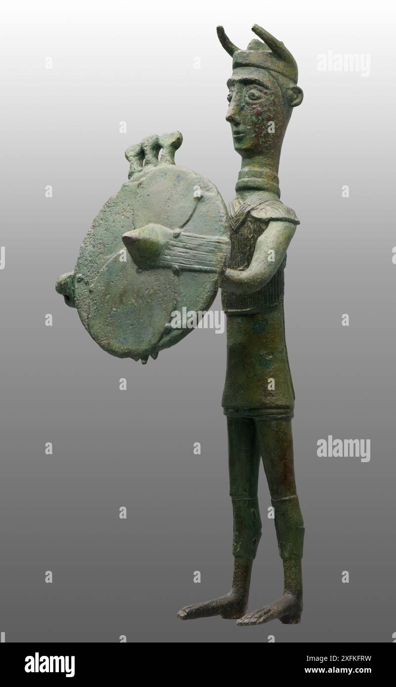 Warrior with shield. 8th-7th century BC (bronze statuette) Nuragic ...