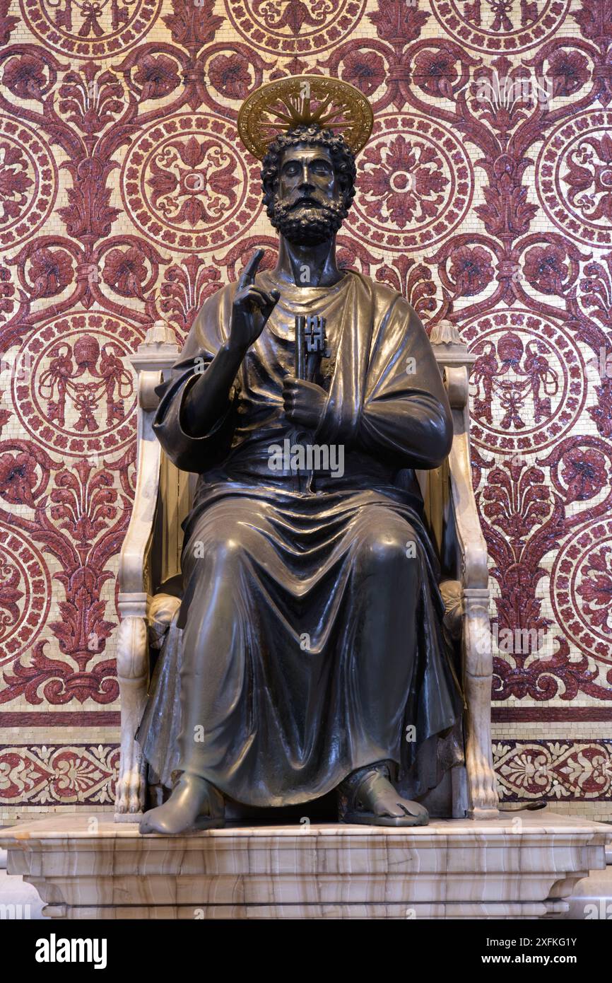 The bronze statue of Saint Peter holding the keys of heaven, attributed ...