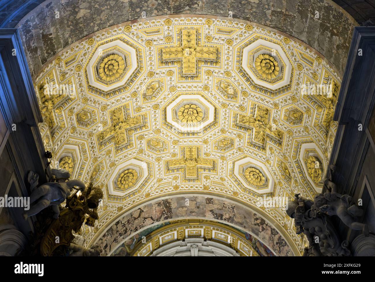 Coffered barrel vault in St. Peter's Basilica, Rome, Italy Stock Photo ...