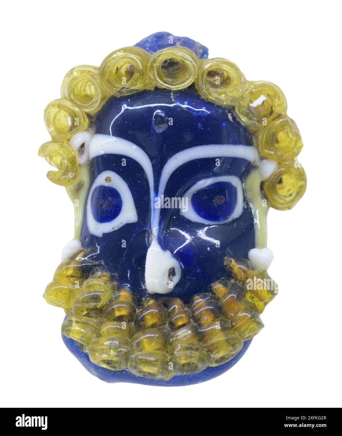 A phoenician glass pedant in the form of a bearded head from Carthage ...
