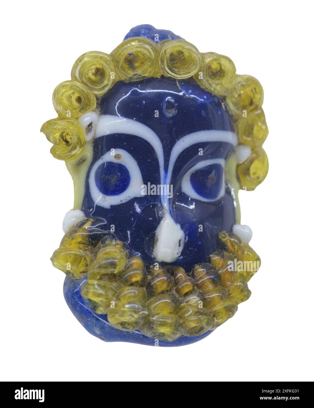 A phoenician glass pedant in the form of a bearded head from Carthage ...