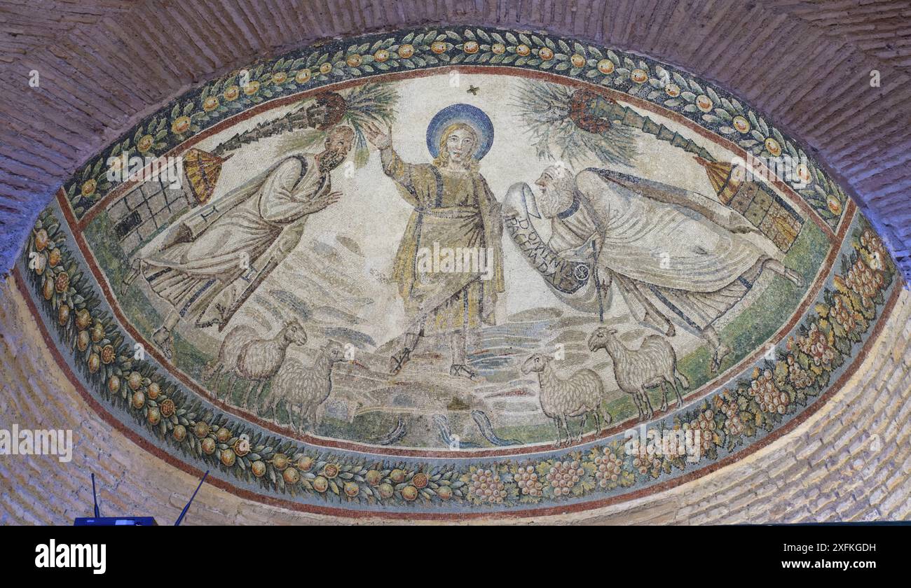 Mausoleum of Santa Costanza.Mosaic with the Traditio Legis (Christ in ...