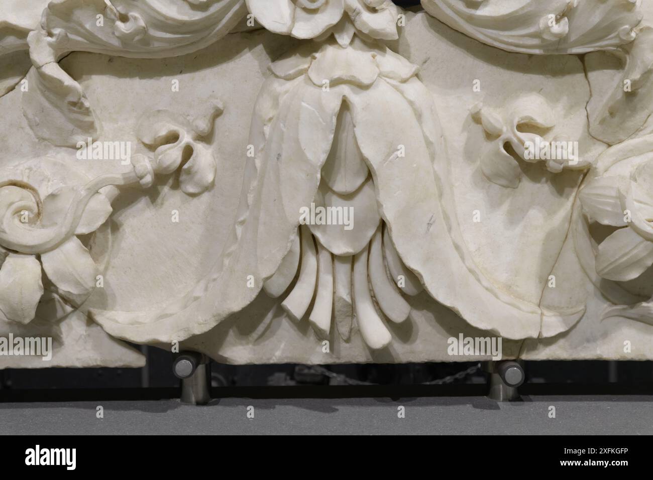 Floral decor of ancient roman marble relief. Rome Stock Photo - Alamy