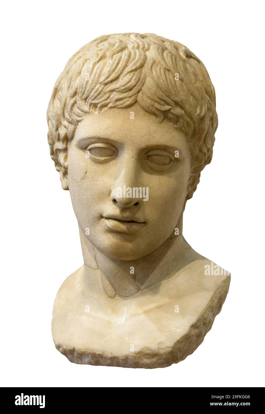 Dresden-type head of ephebe, Roman copy from Polycletus circle, 420-400 ...