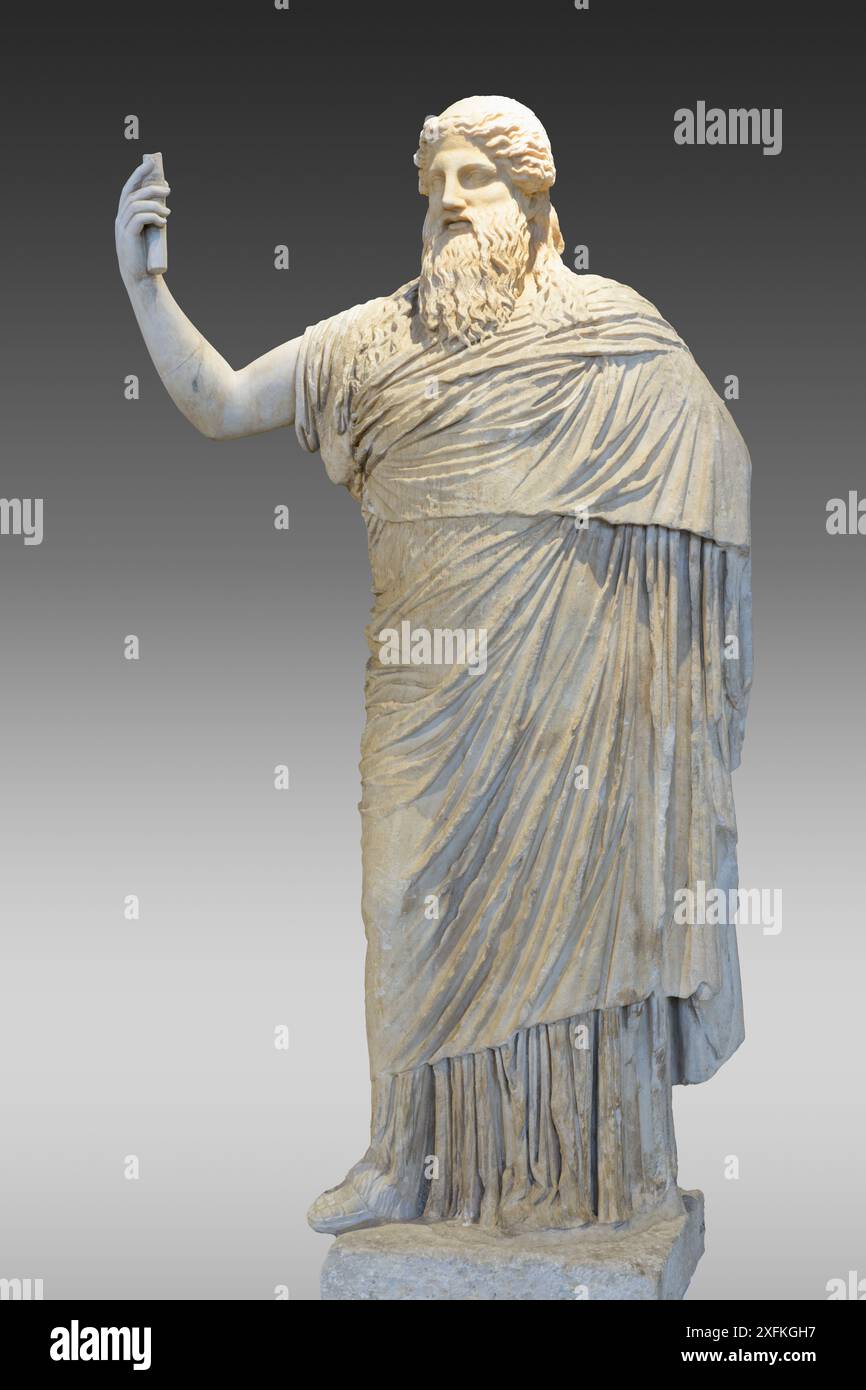 Statue of bearded Dionysus, copy after Greek original of the 2nd half ...