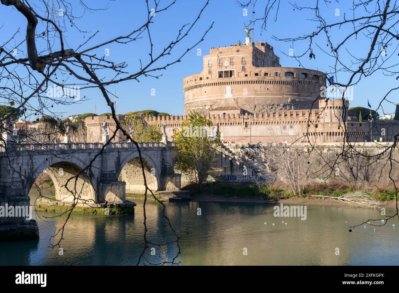 Castel Sant'Angelo (Castle of the Holy Angel) - the Mausoleum of Hadrian, Rome, Italy Stock ...