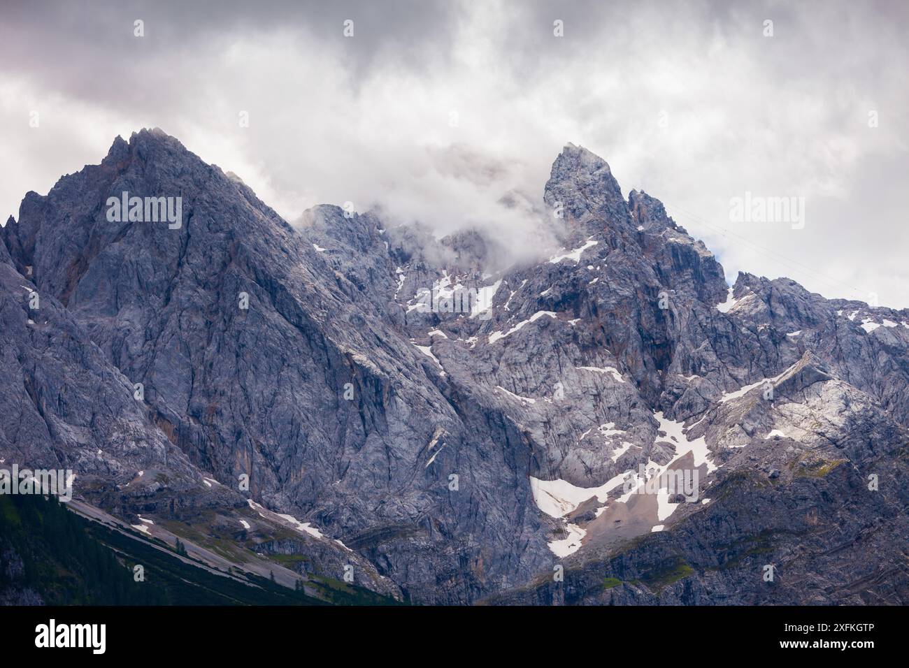 Zugspitze and Alpspitze Alps mountains panoramic view from Garmisch ...