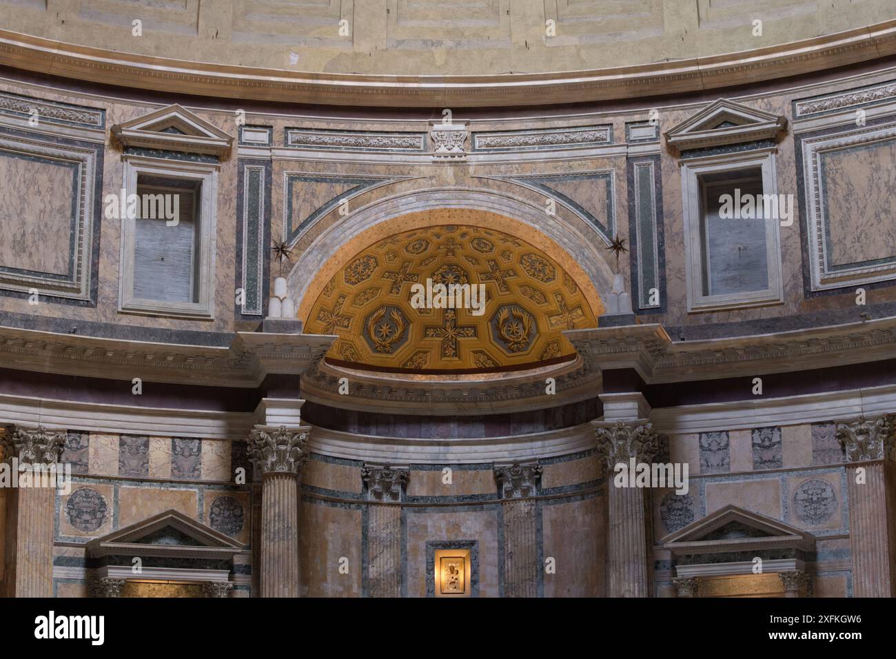 The Pantheon interior (Pantheum, Pantheion, "temple of all the gods"). Roman temple and a ...