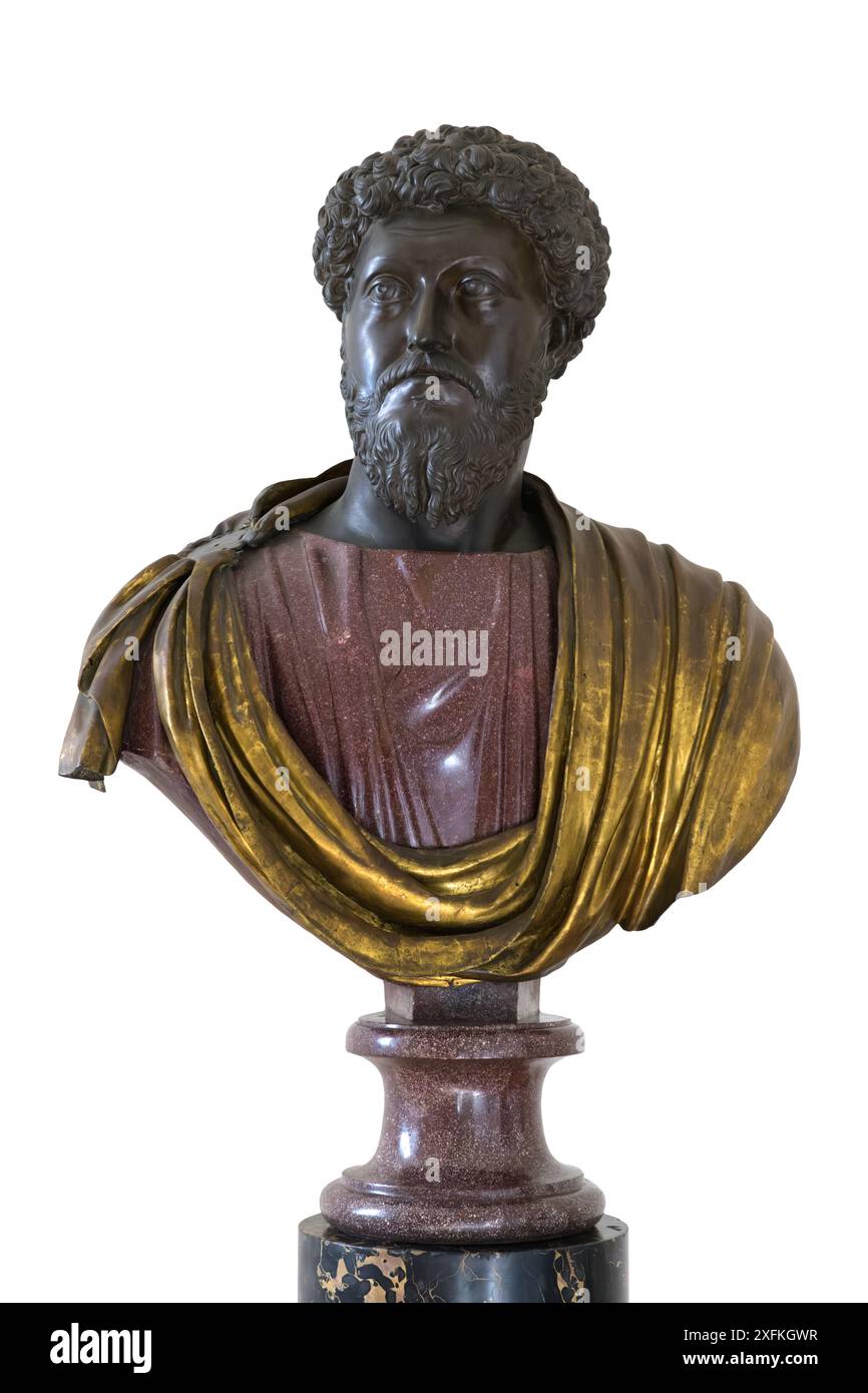 The bronze head of Marcus Aurelius on the Capitoline. 17th Century copy ...