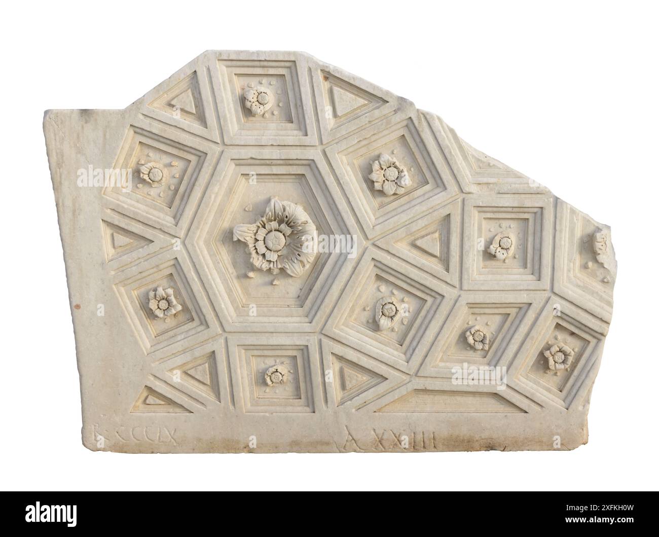 Fragmet of ancient roman coffering ceiling. Rome Stock Photo - Alamy