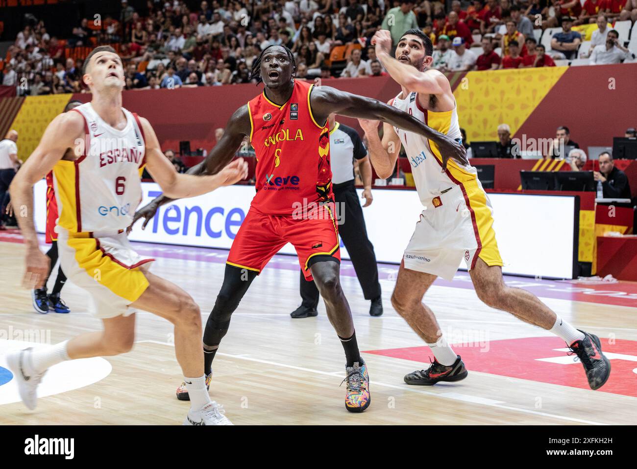 Valencia, Spain. 03rd July, 2024. Santiago Aldama (R) of Spain and ...