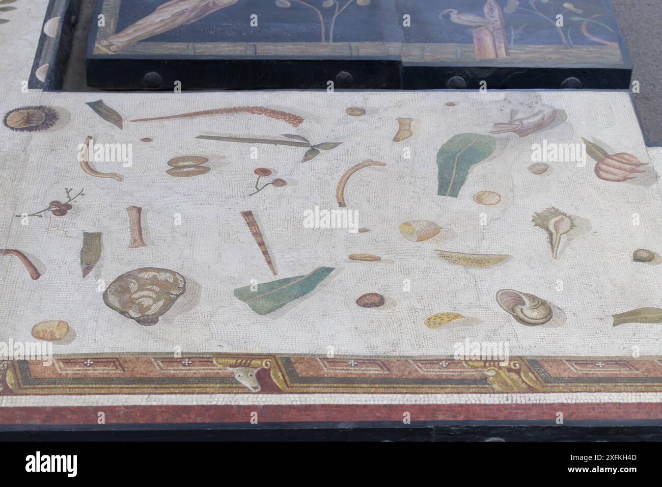 Asarotos oikos mosaic (Ancient Greek: ἀσάρωτος οἶκος "the unswept floor ...