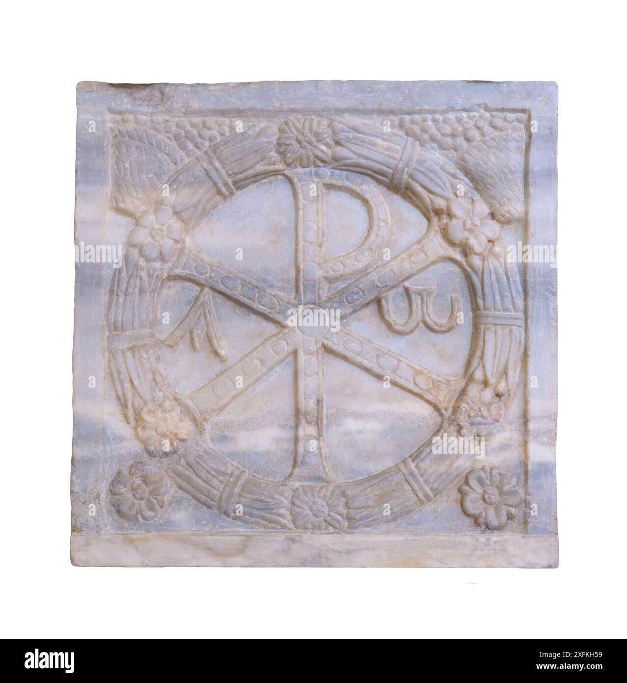 The Chi Rho cruciform symbols used by Christians. Carved monogram ...