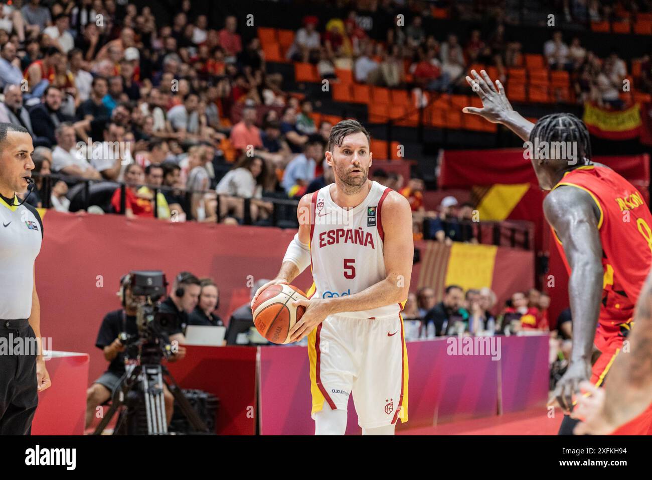 Valencia, Spain. 03rd July, 2024. Rudy Fernandez (L) of Spain and ...