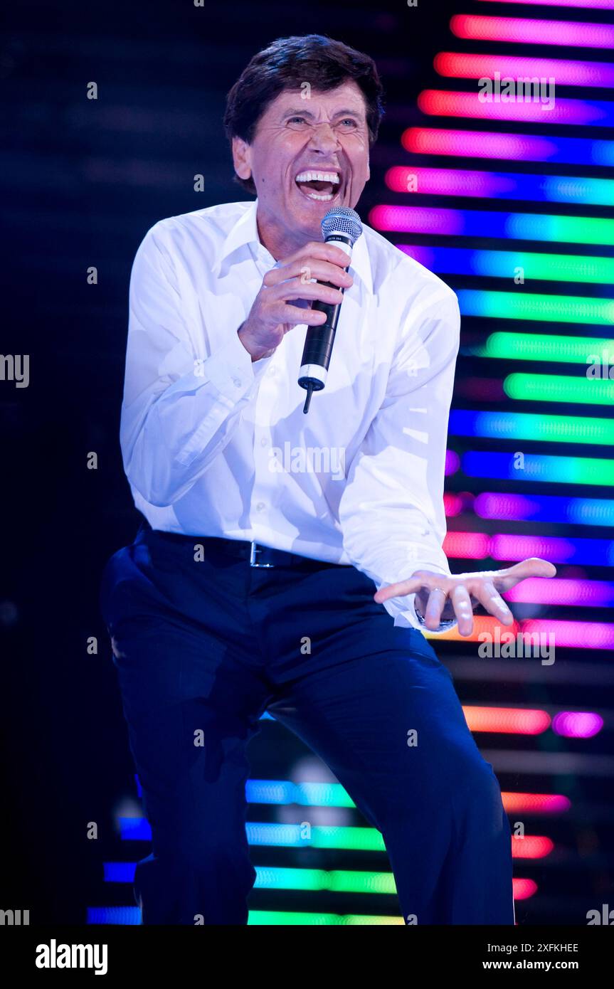 Verona Italy 06/06/2009: Gianni Morandi,famous Italian singer,live ...