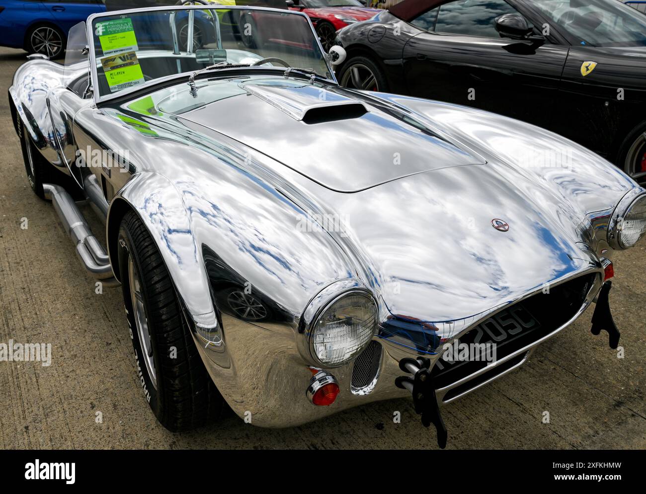 Towcester, UK. 04th July, 2024. Lando Norris arrives in his Cobra ...
