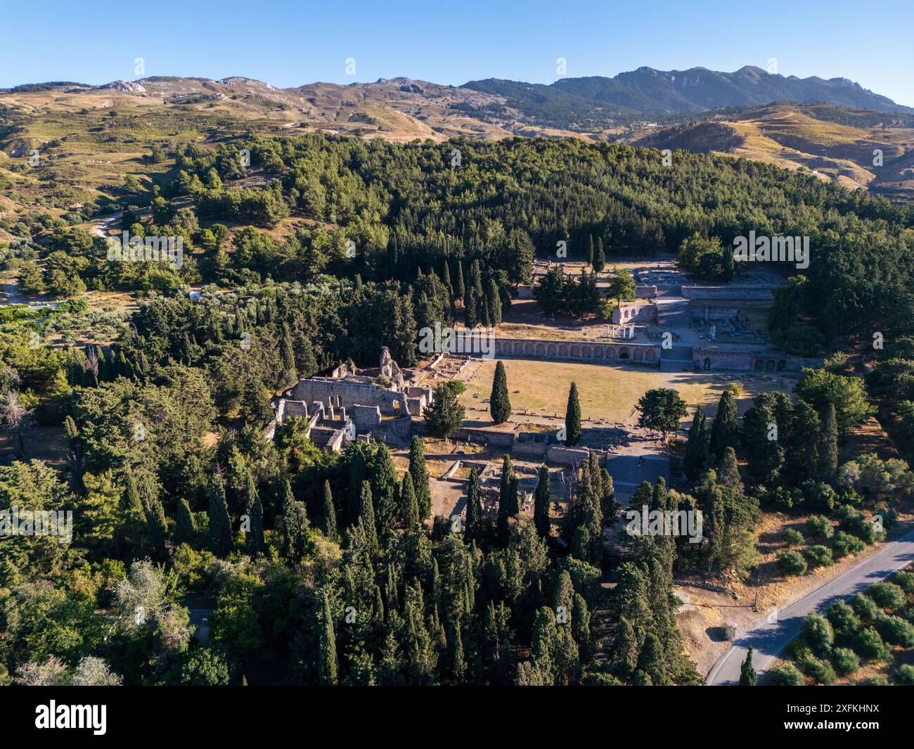 Aerial view of Asklepion archeological site, Kos island, Greece Stock ...