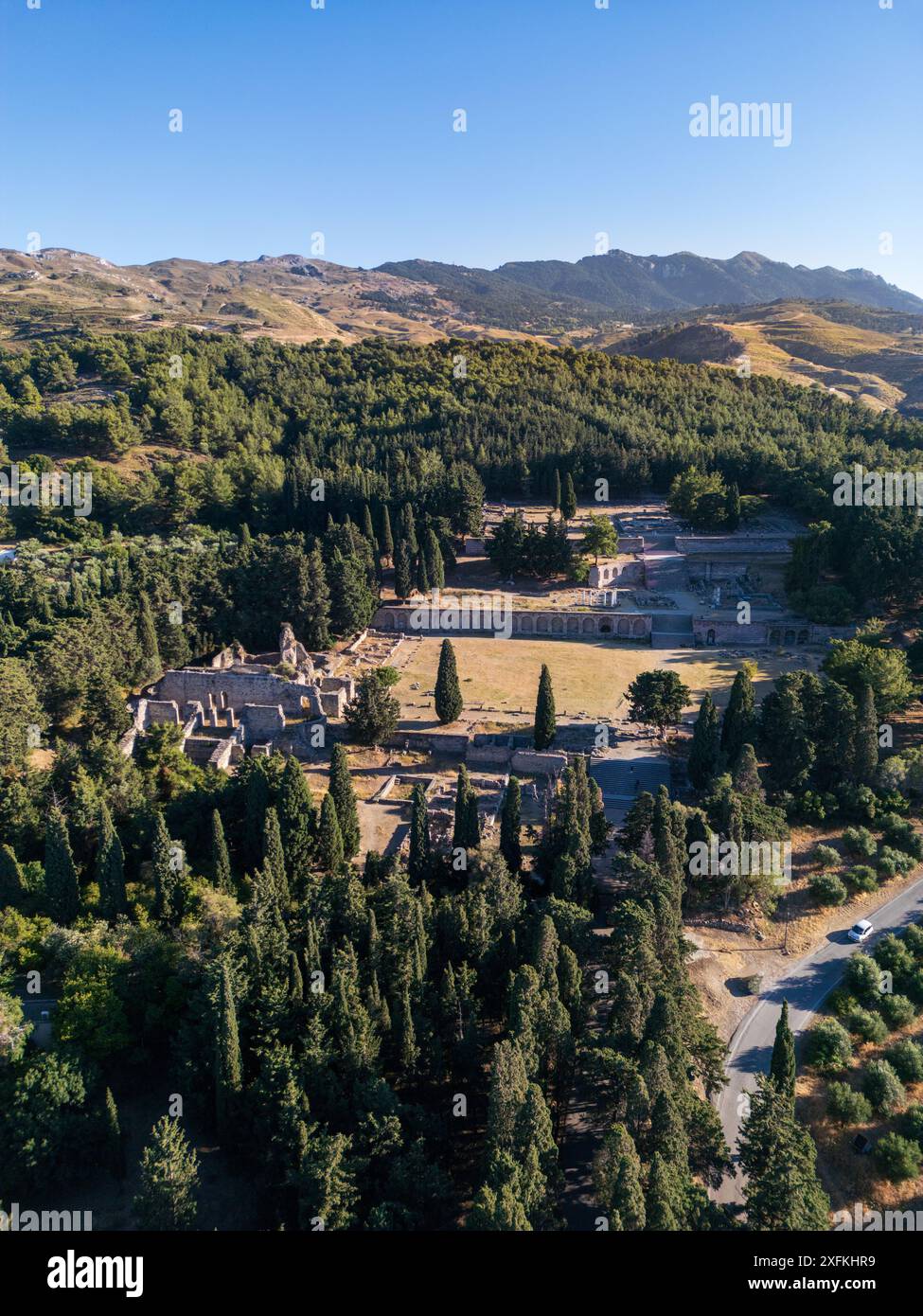 Aerial view of Asklepion archeological site, Kos island, Greece Stock ...