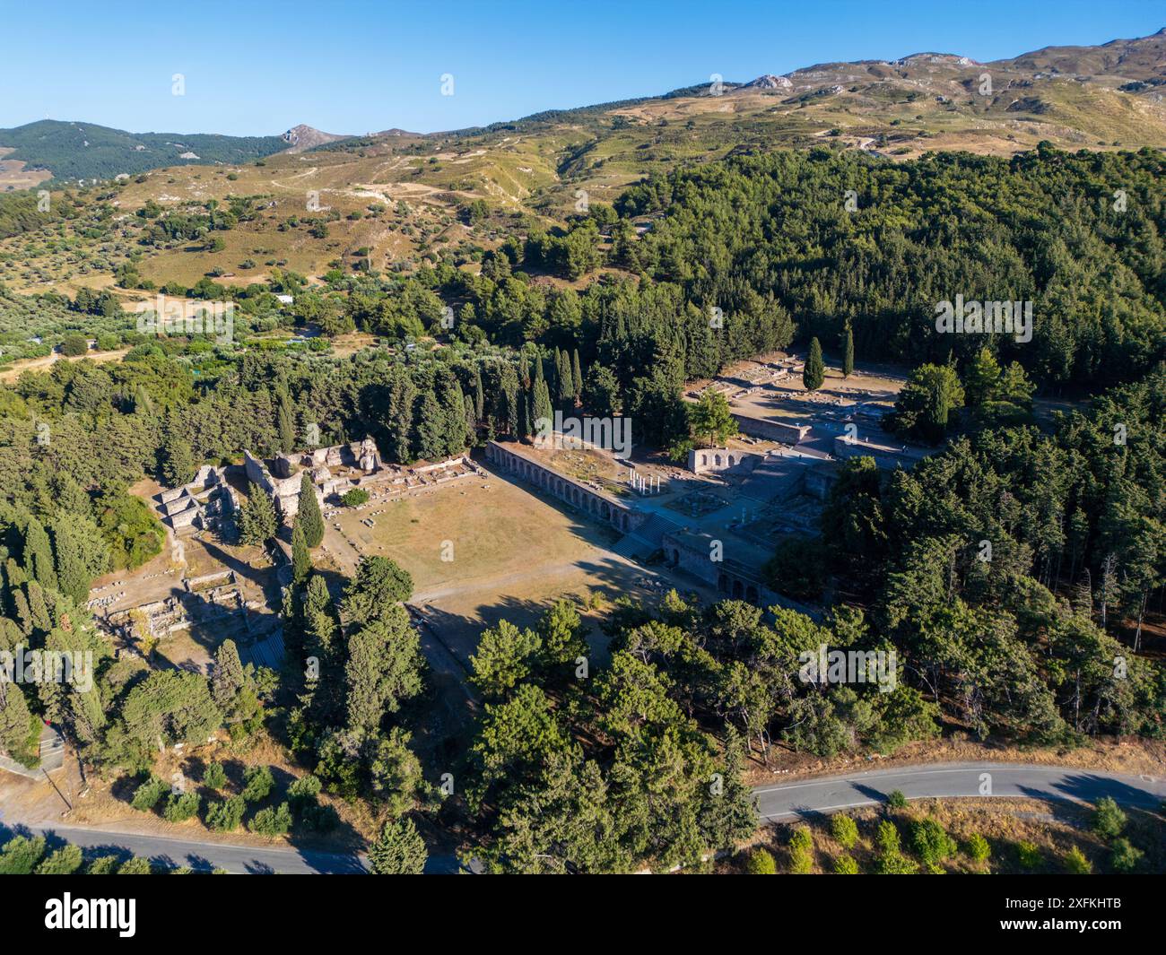 Aerial view of Asklepion archeological site, Kos island, Greece Stock ...