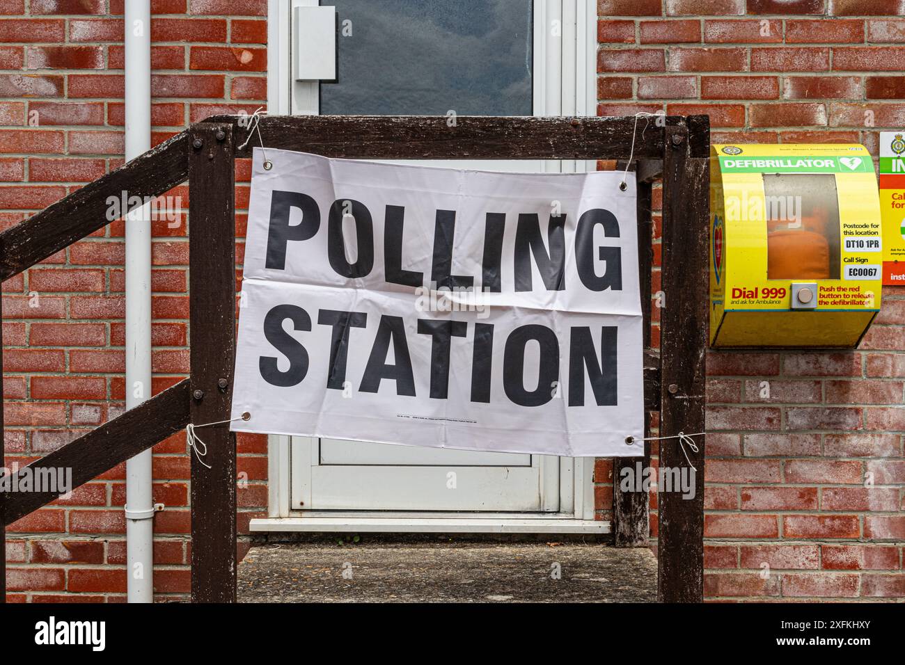 Sign portraying where local people in Marnhull Village can vote for ...