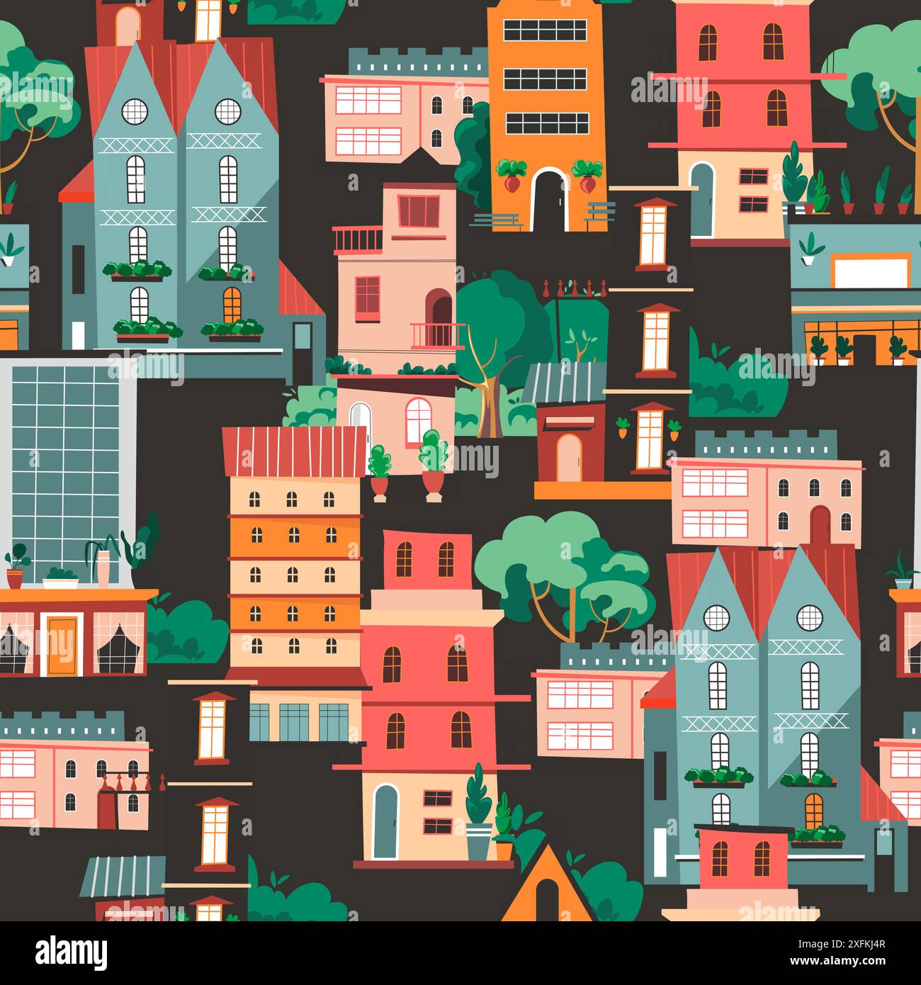 Lively neighborhood Stock Vector Images - Alamy