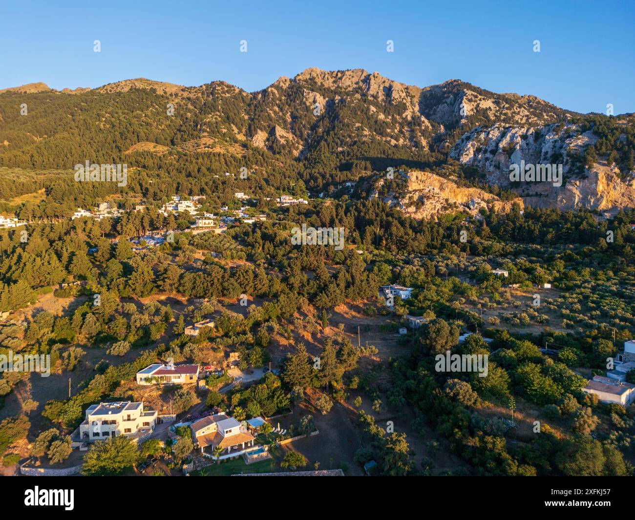 Aerial view of Zia village, Kos island, Greece Stock Photo - Alamy