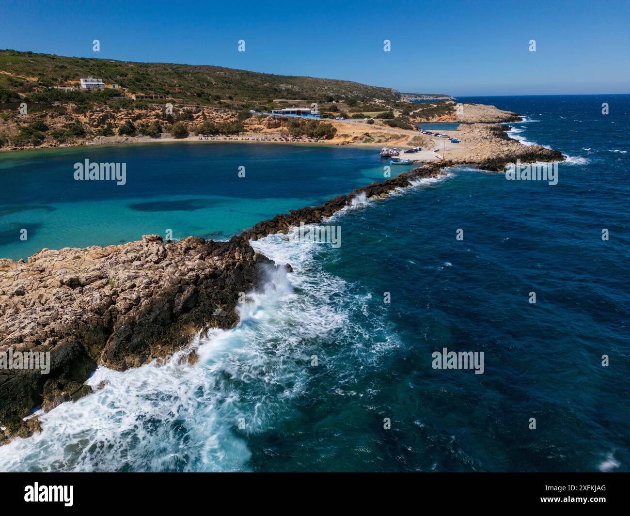 Aerial view of Limnionas beach, Kos island, Greece Stock Photo - Alamy