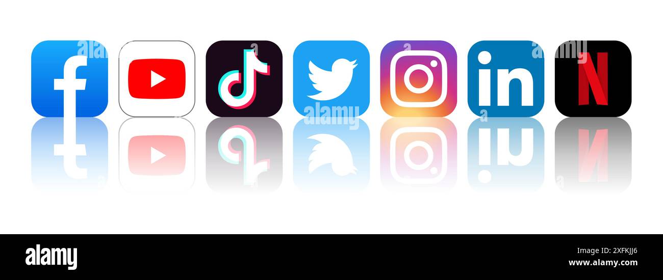 October 06, 2020: Set of original popular Social Media and Mobile Apps ...