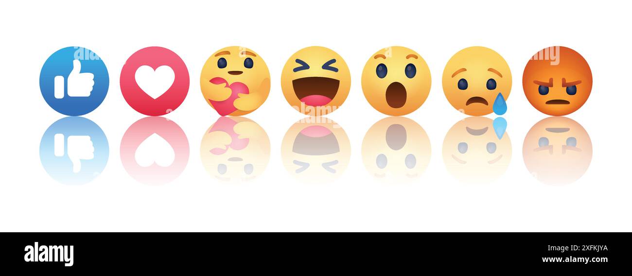 Surprised Face Emoticon Facebook Facebook Emoji Vector Images