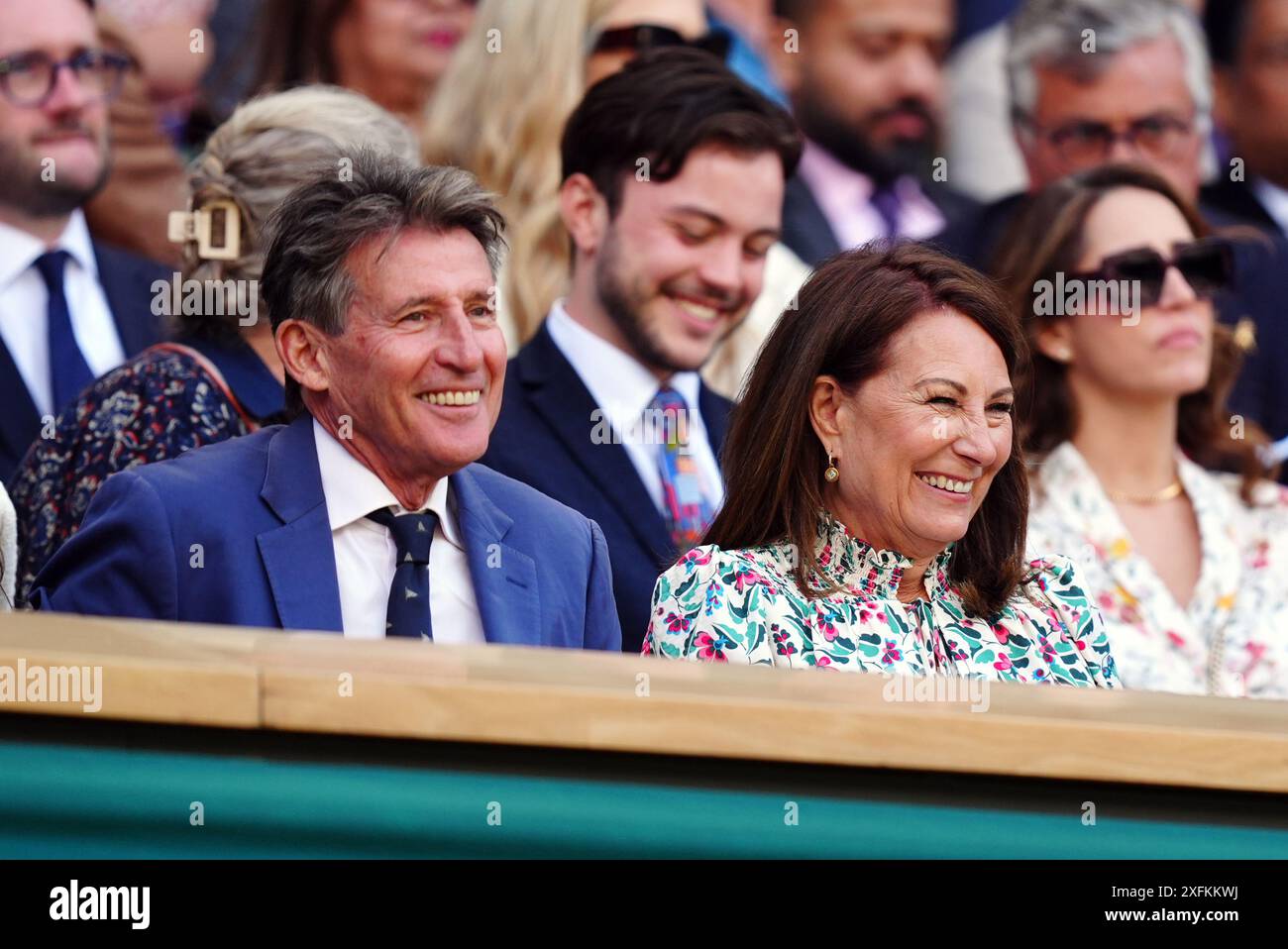 Carole Middleton with Lord Sebastian Coe in the royal box on day four ...