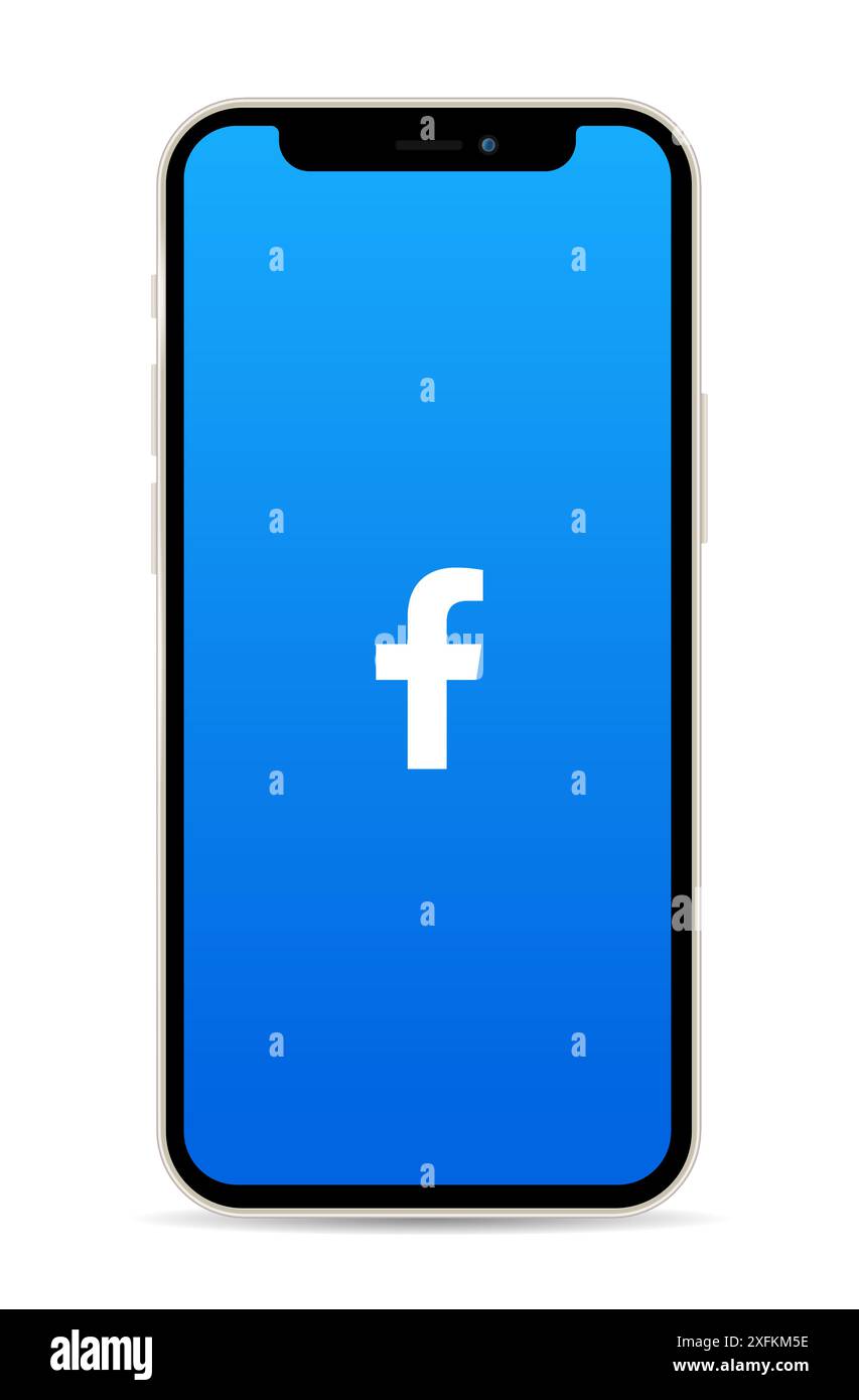 Facebook logo on mobile phone Stock Vector Images - Alamy