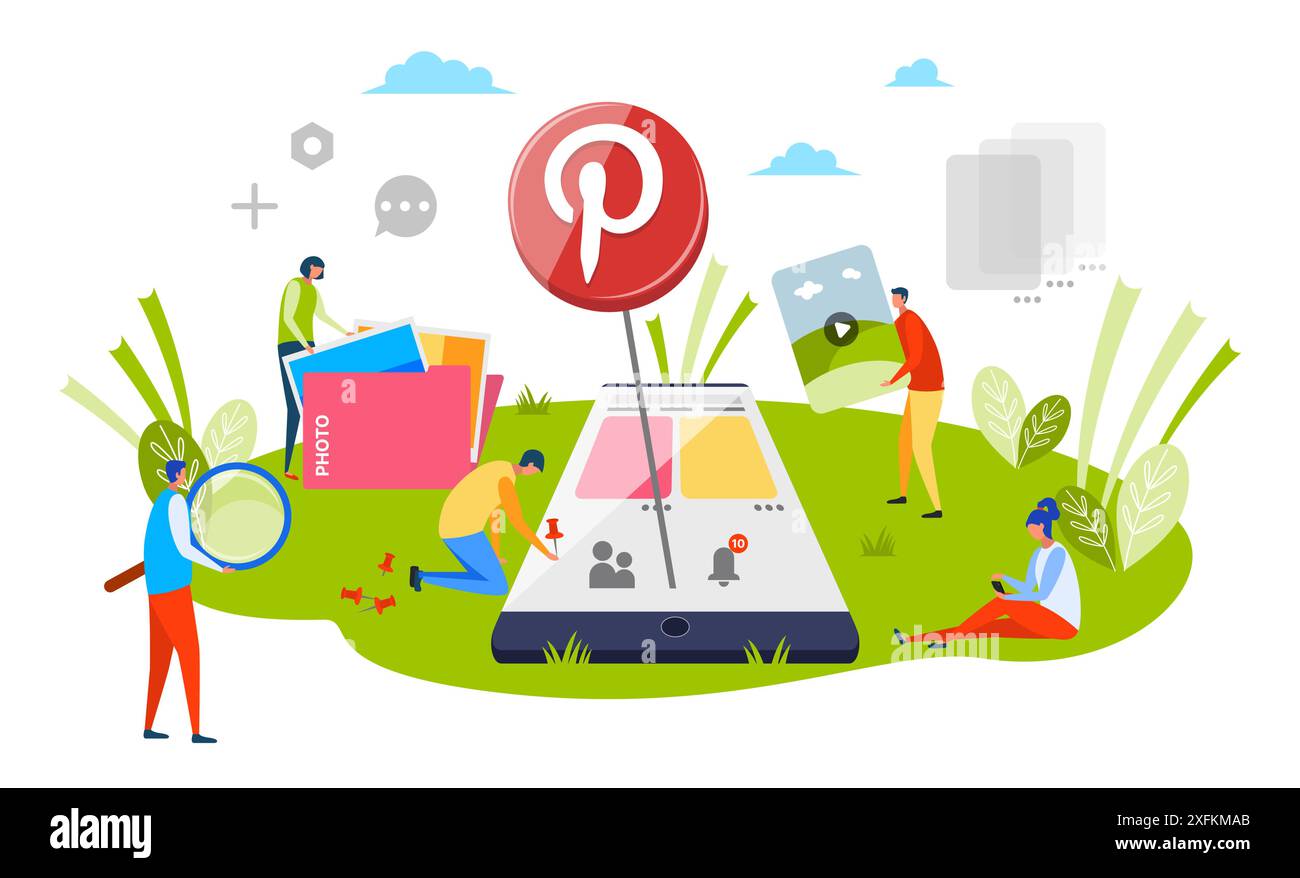 Kiev, Ukraine - March 11, 2021: Creative Pinterest Social Media concept ...