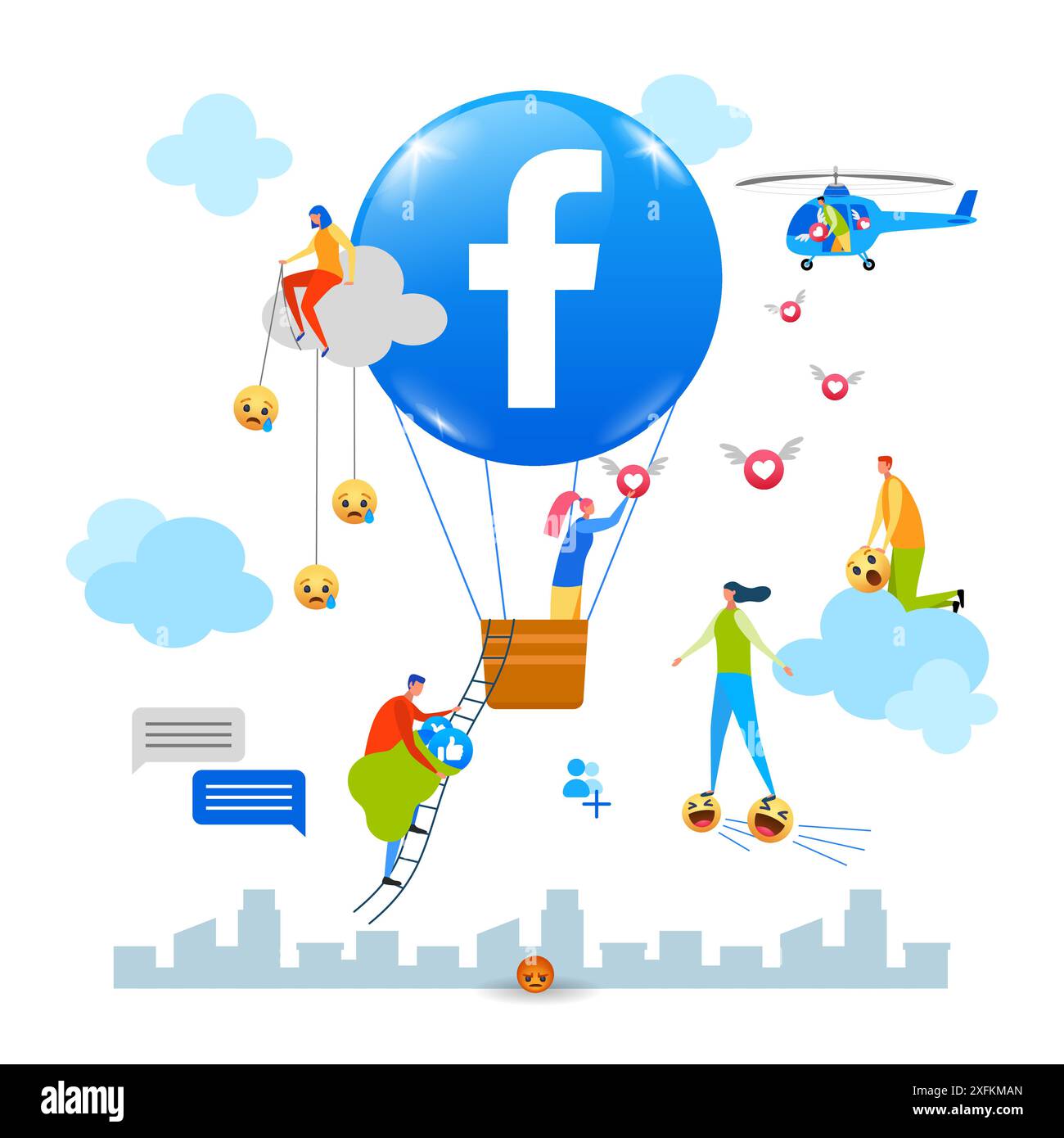 Kiev, Ukraine - March 11, 2021: Creative Facebook Social Media concept ...