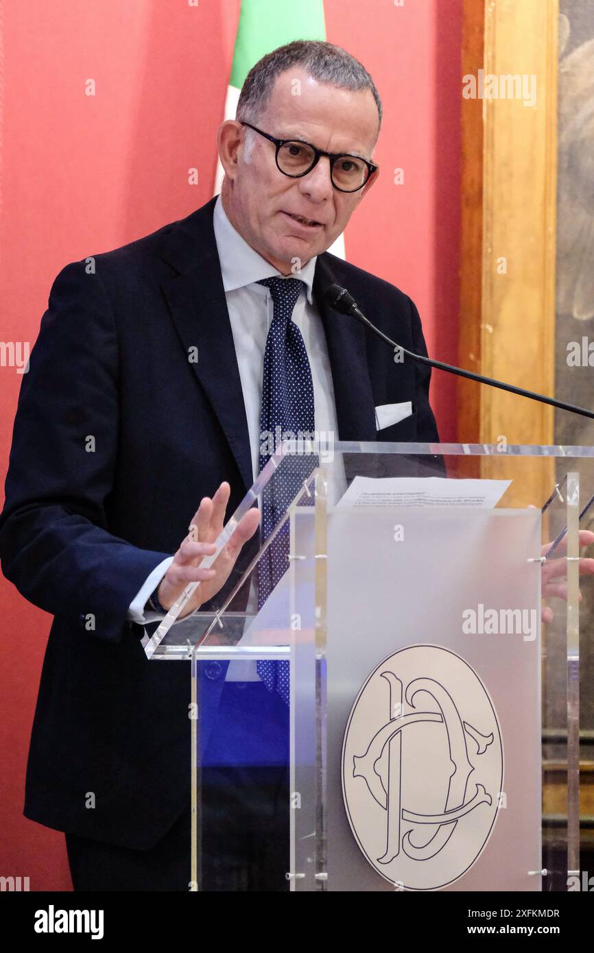 Roma, Italia. 04th July, 2024. Il presidente INPS Gabriele Fava in ...