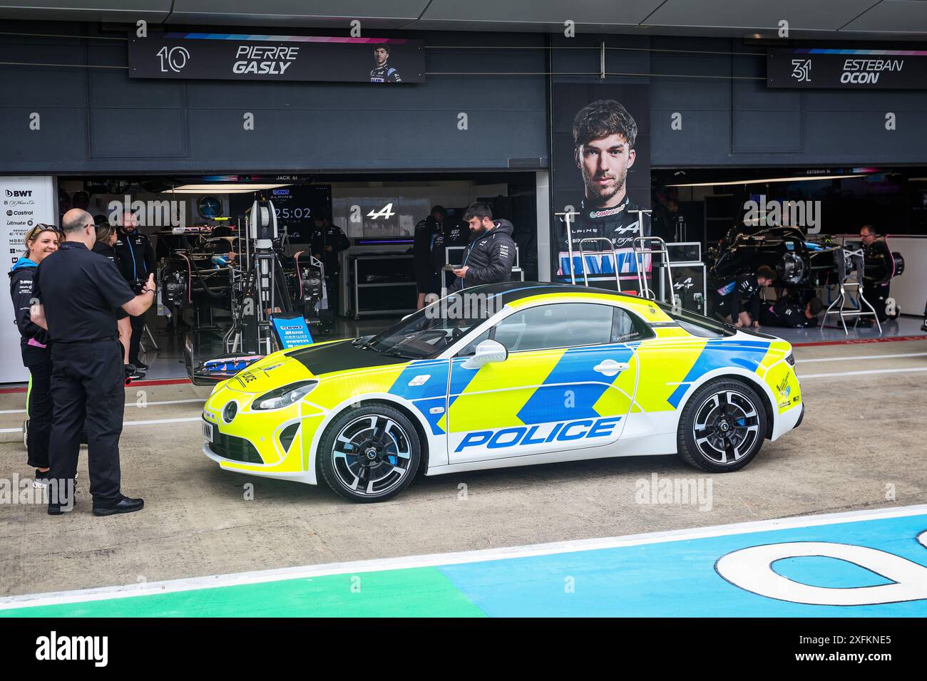 The British Police Alpine A110 GT in the pitlane during the Formula 1 ...