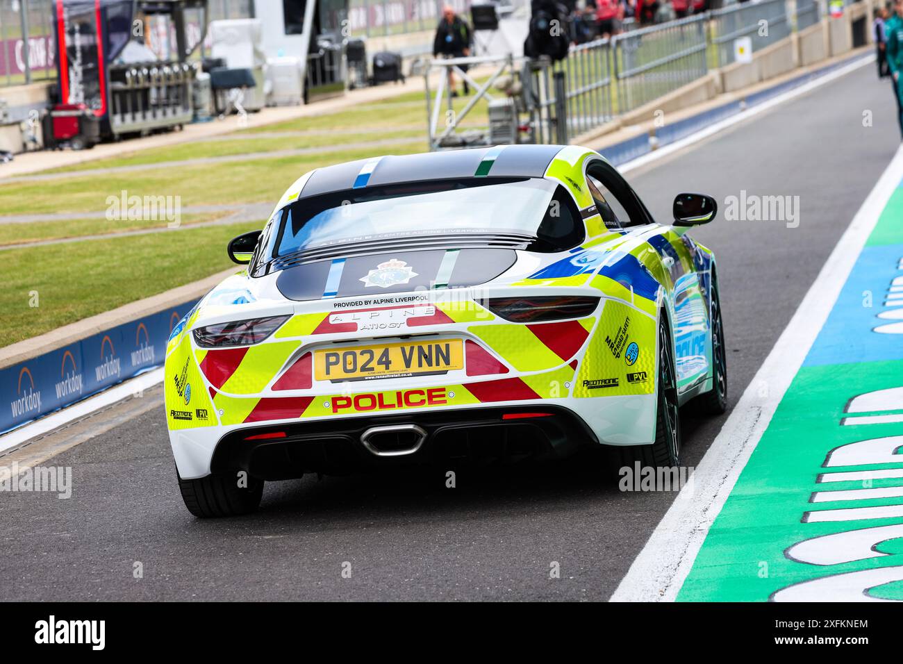 The British Police Alpine A110 GT in the pitlane during the Formula 1 ...