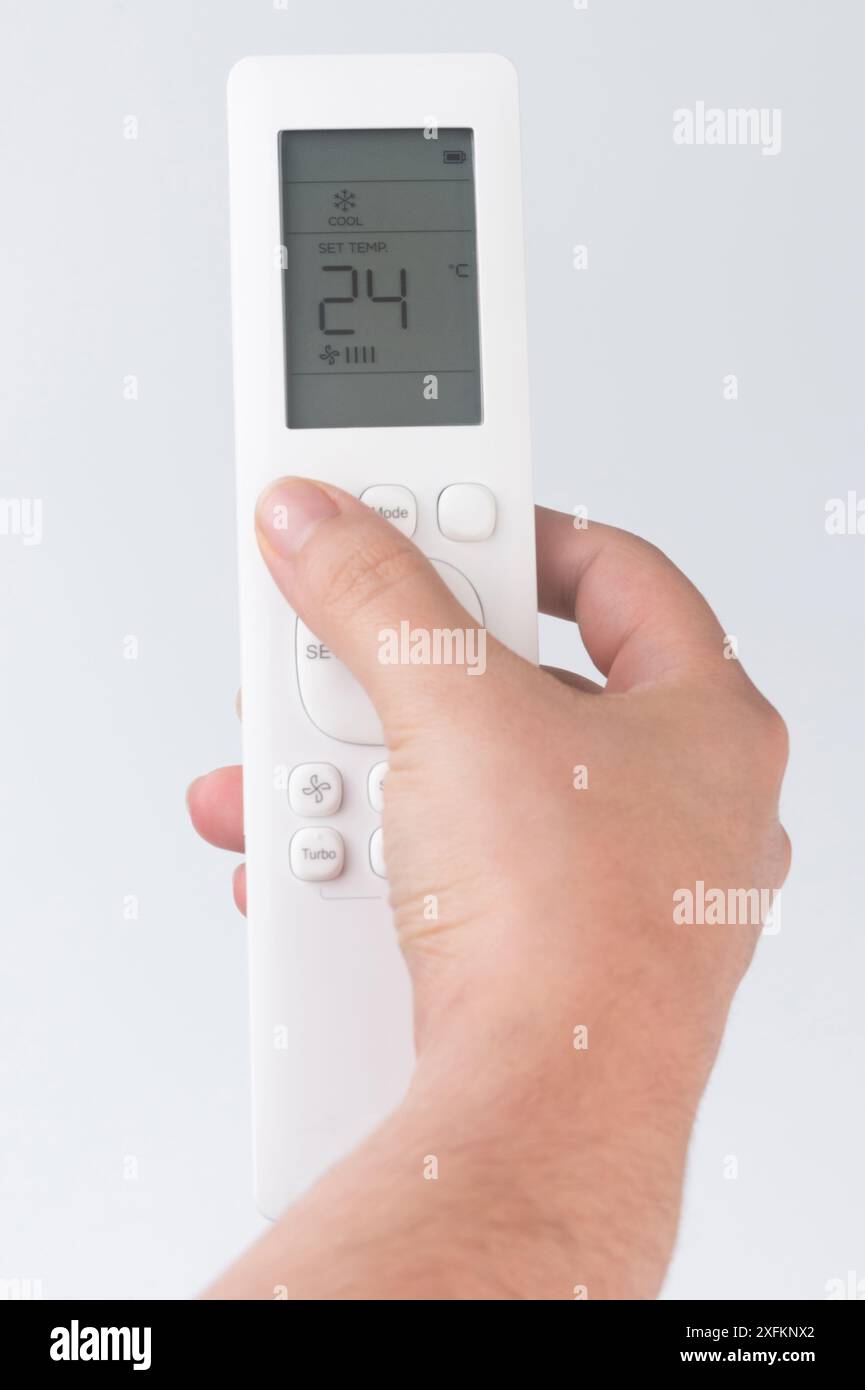 Changing temperature in Air conditioner with remote control isolated ...