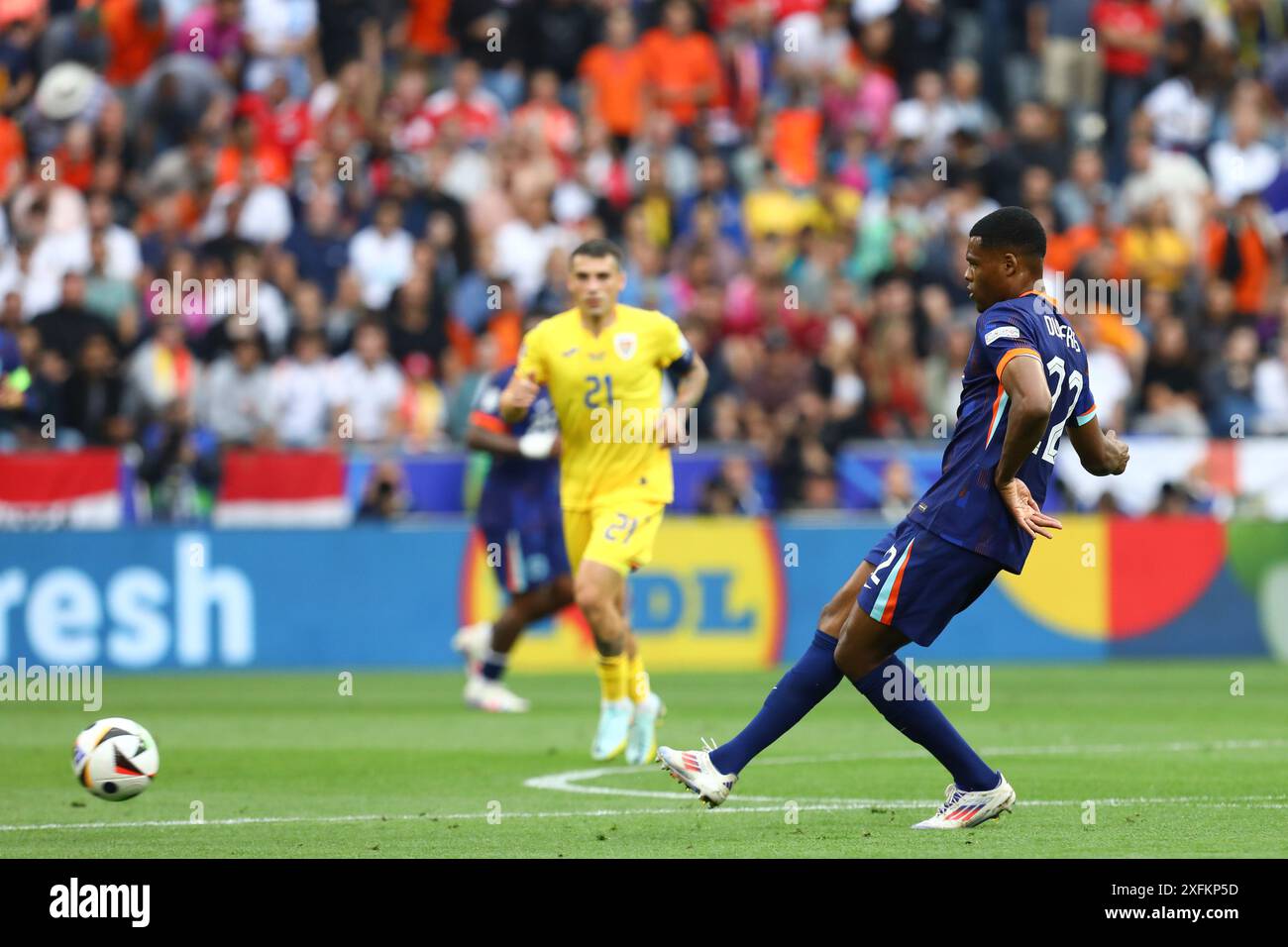 Munich, Germany. 02nd July, 2024. Denzel Dumfries #22 of Netherlands in ...