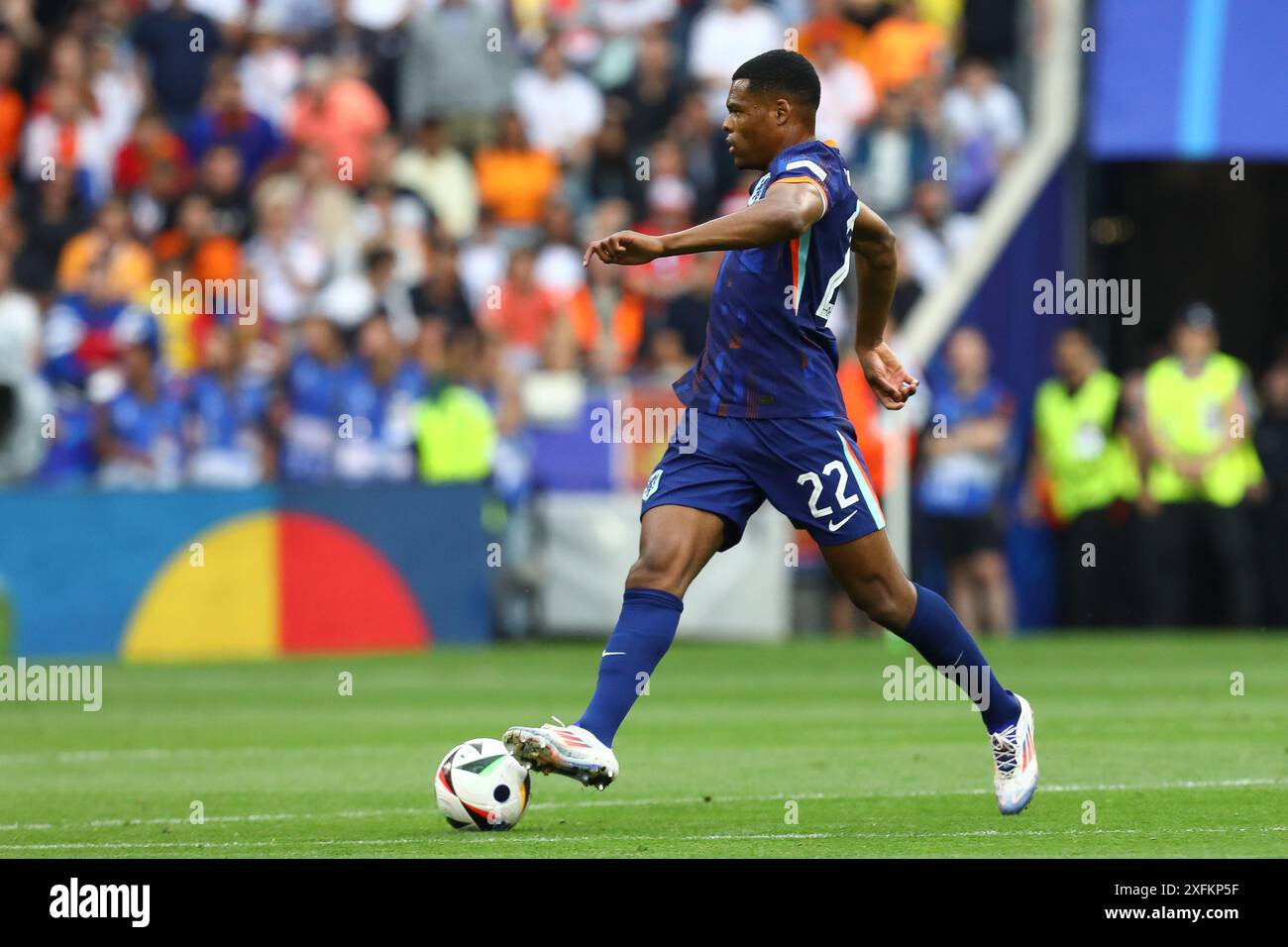 Munich, Germany. 02nd July, 2024. Denzel Dumfries #22 of Netherlands in ...