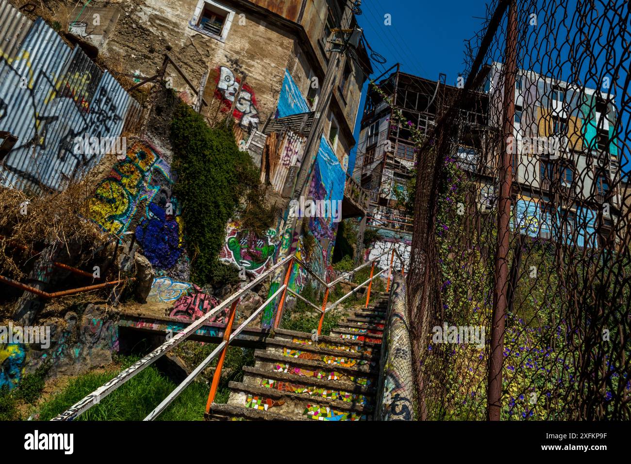 The Escalera Héctor Calvo staircase, decorated with graffiti artworks ...