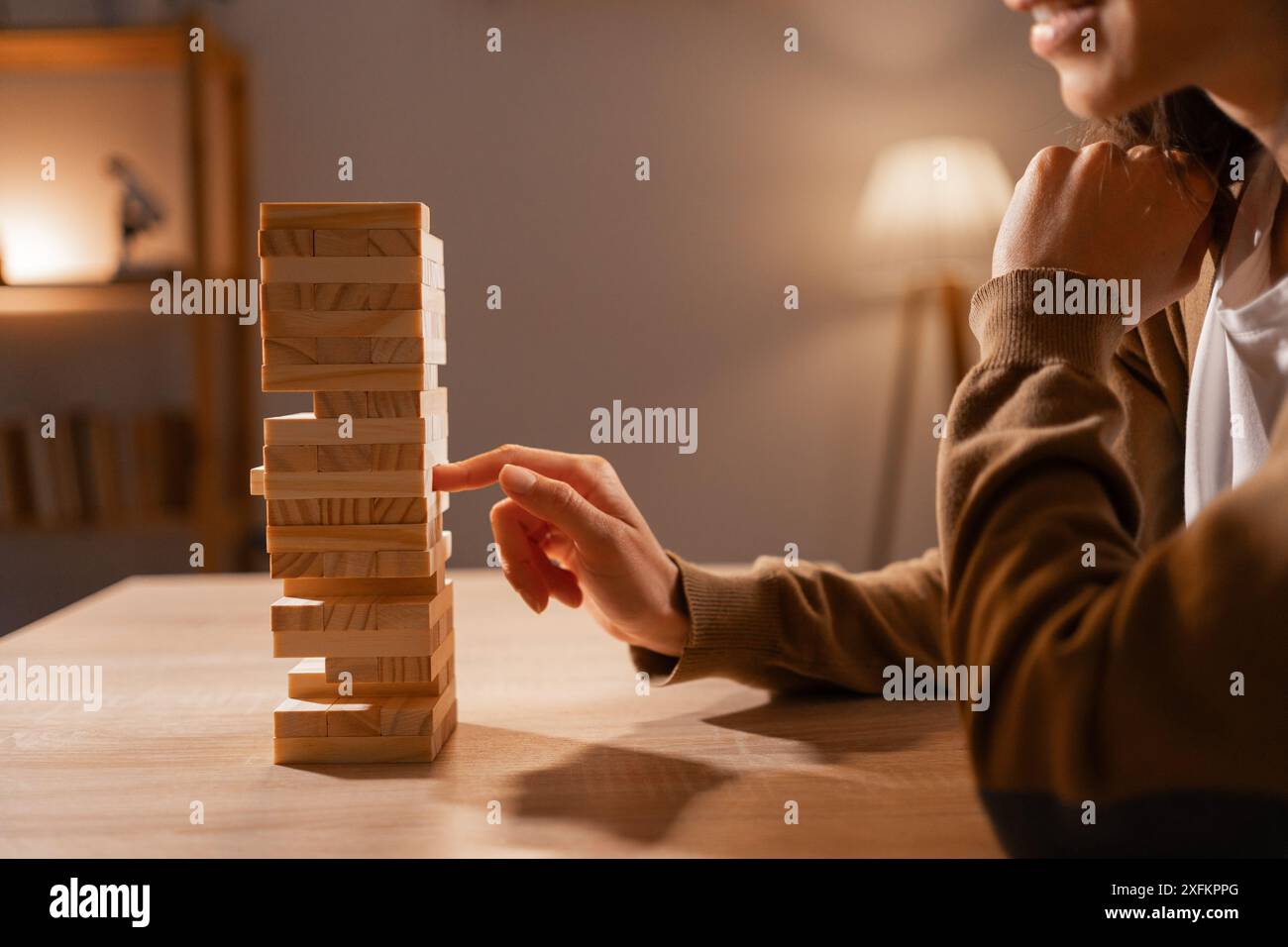 Block stacking game hi-res stock photography and images - Alamy