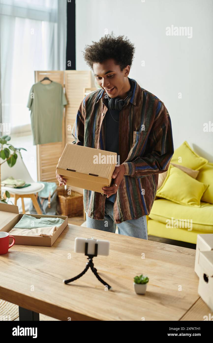 Man opening a secret box hi-res stock photography and images - Alamy