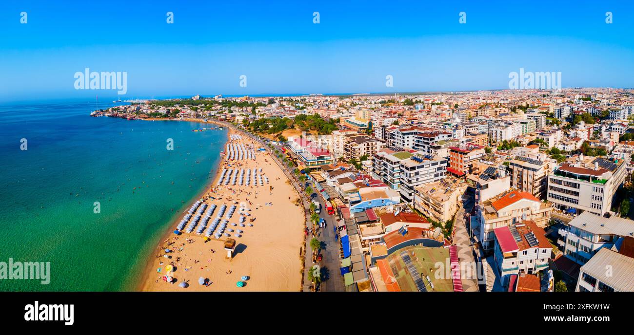 Didim city beach aerial panoramic view. Didim is a town in Aydin ...