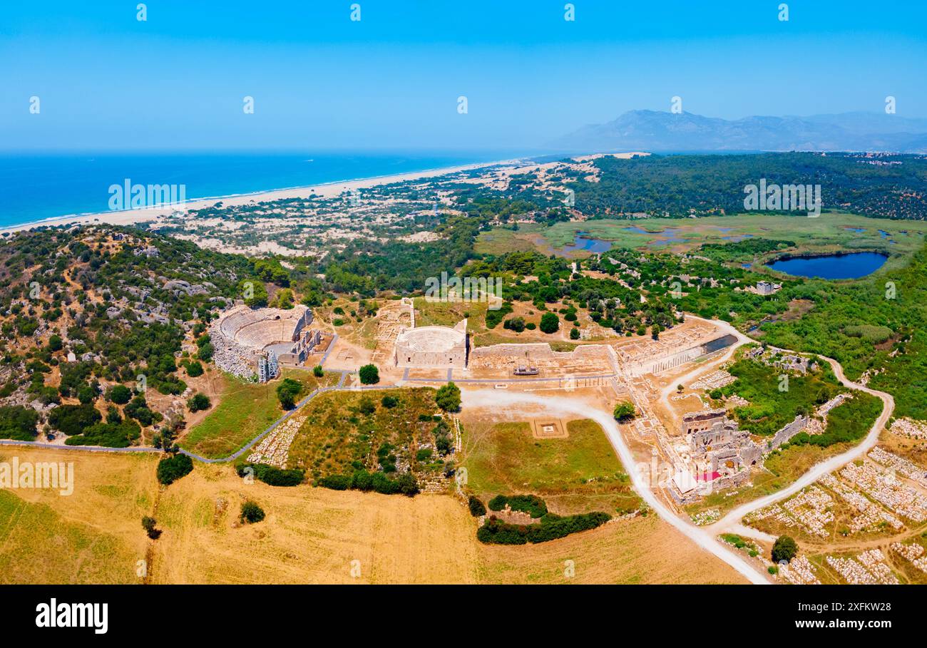 Patara aerial panoramic view. Patara was an ancient city and for a ...