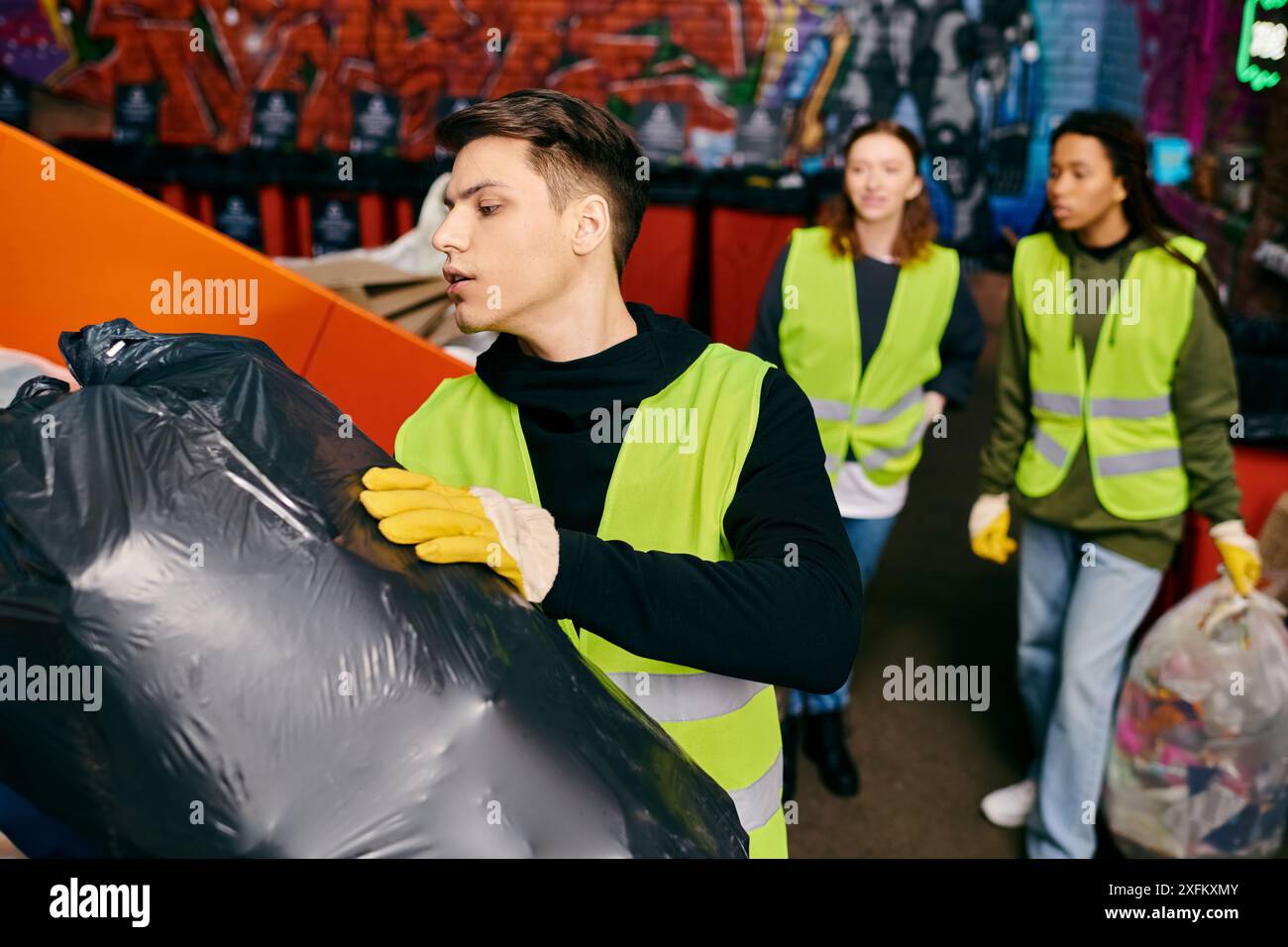 Man carrying trash bag hi-res stock photography and images - Alamy