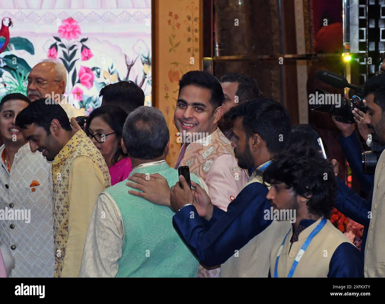 Akash Ambani (businessman & son of Mukesh Ambani) is seen interacting ...